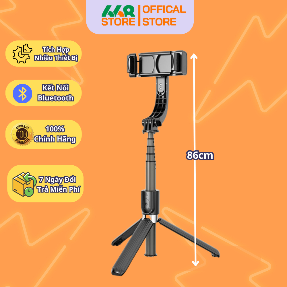 Tay Cầm Gimbal L08 thế hệ mới, Gậy Chống Rung 360 độ, xoay góc tự động hỗ trợ quay phim, chụp ...