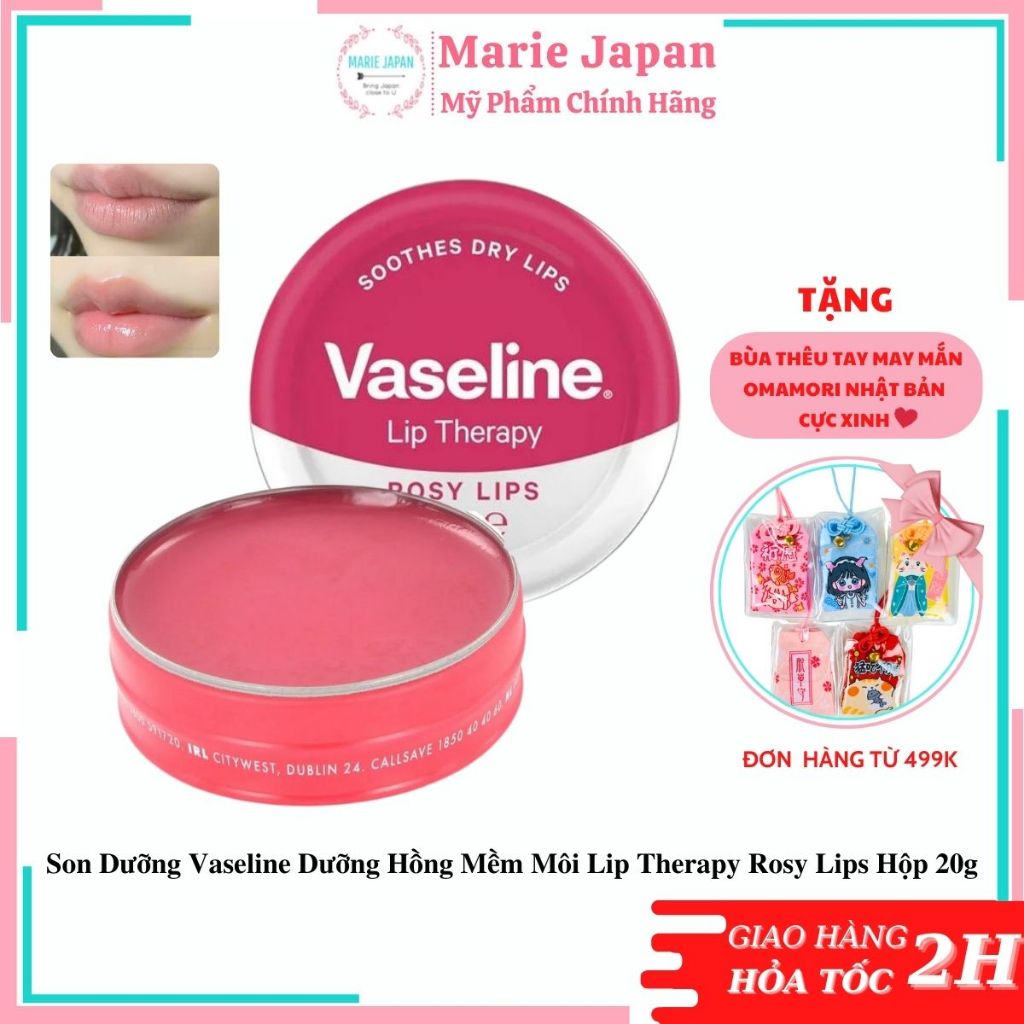 Son Dưỡng Vaseline Dưỡng Hồng Mềm Môi Lip Therapy Rosy Lips Hộp 20g ...