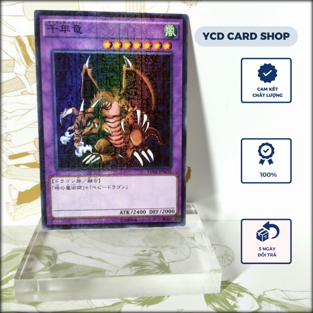 [OCG] Thẻ bài Yugioh Chính Hãng Thousand Dragon - Millennium Rare | Shopee Việt Nam