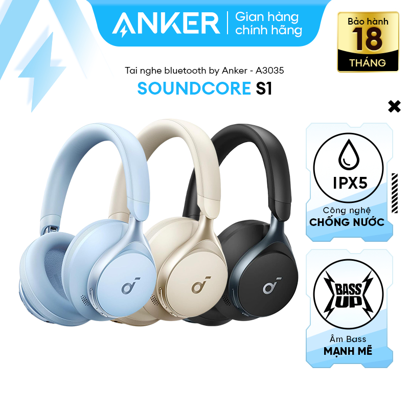 Tai nghe chụp tai chống ồn Bluetooth Anker Soundcore Space One - A3035 - Bluetooth 5.3 - PP bởi ...