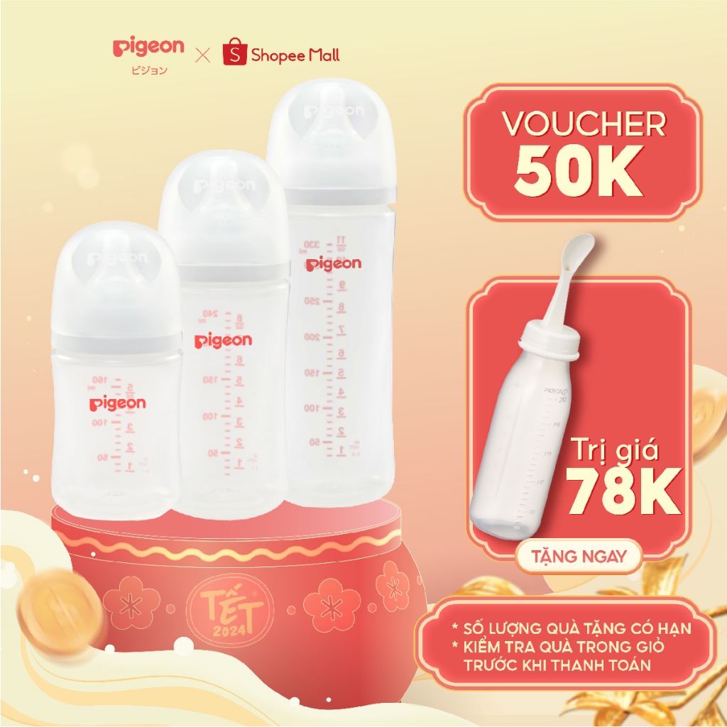 Bình sữa Softouch PP Plus Pigeon thế hệ III 160ml / 240ml / 330ml | Shopee Việt Nam