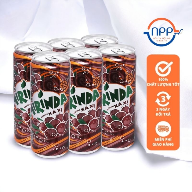 [1 Lốc] Nước ngọt Mirida Xá Xị lon 330ml | Shopee Việt Nam