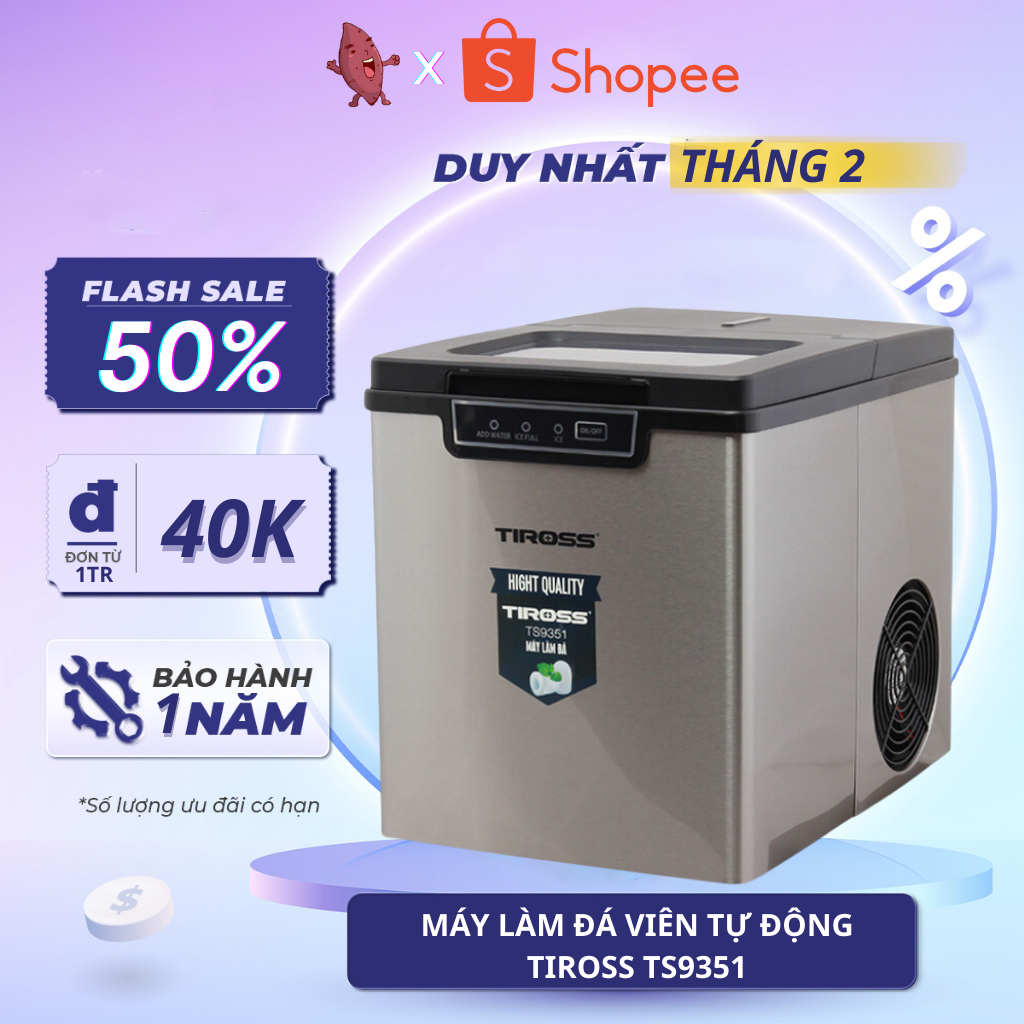 Máy làm đá viên tự động Tiross TS9351, Hàng chính hãng, Bảo hành 12 ...
