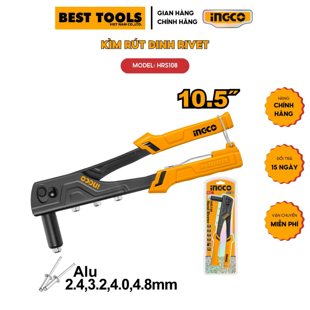 Kìm rút đinh rivet kìm bấm đinh rive INGCO HRS108 | Shopee Việt Nam