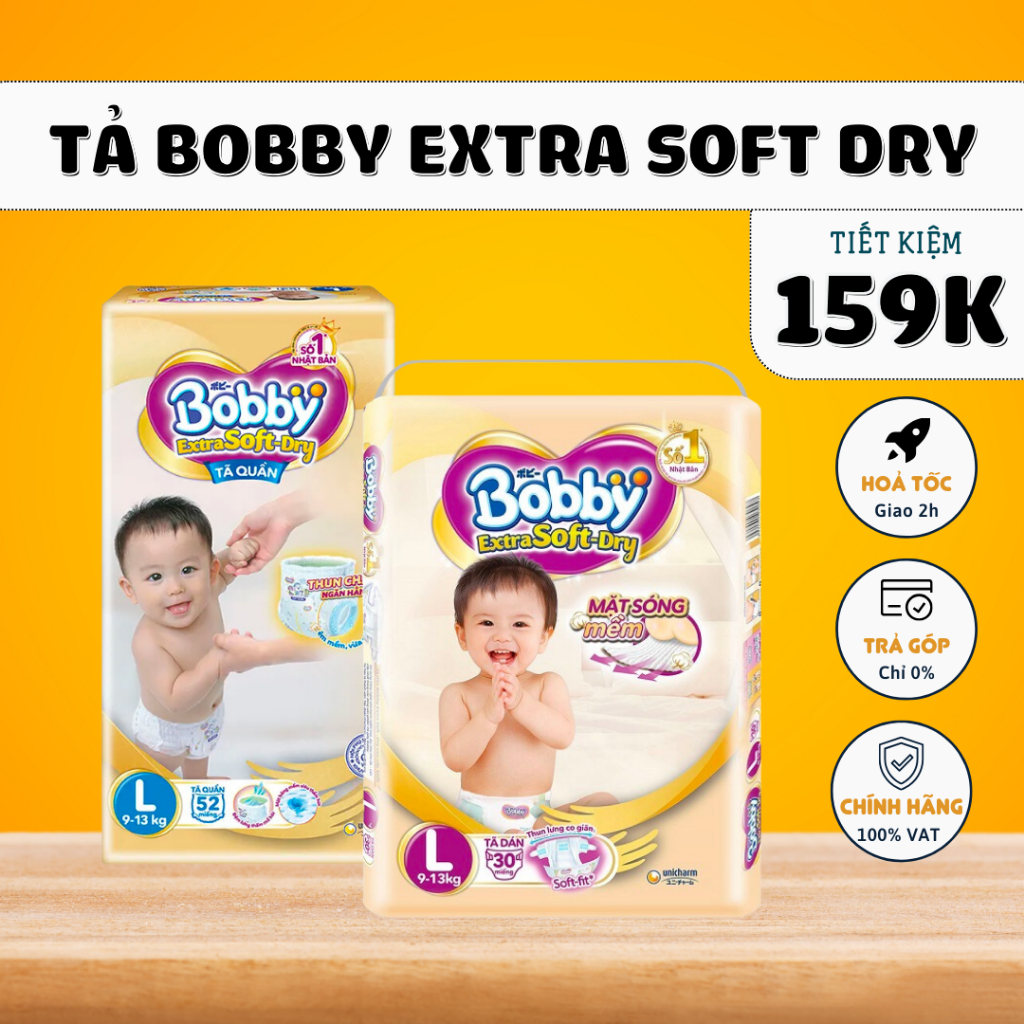 Tã quần cao cấp BOBBY EXTRA SOFT DRY siêu mềm M60/L52/XL46/XXL42 ...