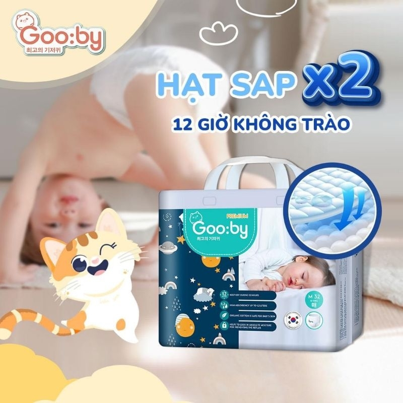 [Kèm Quà] Tã/bỉm quần dán Gooby ngày-đêm chống tràn hiệu quả đủ size M46/L56/XL52/XXL48 cho bé ...