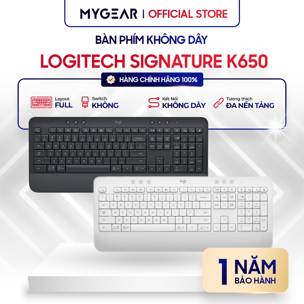 Bàn phím không dây Logitech Signature K650 Wireless Bluetooth - Bảo ...