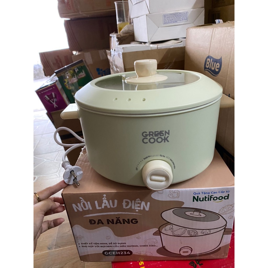 NỒI LẨU ĐIỆN ĐA NĂNG GREENCOOK 4L QUÀ TẶNG SỮA NUTIFOOD | Shopee Việt Nam