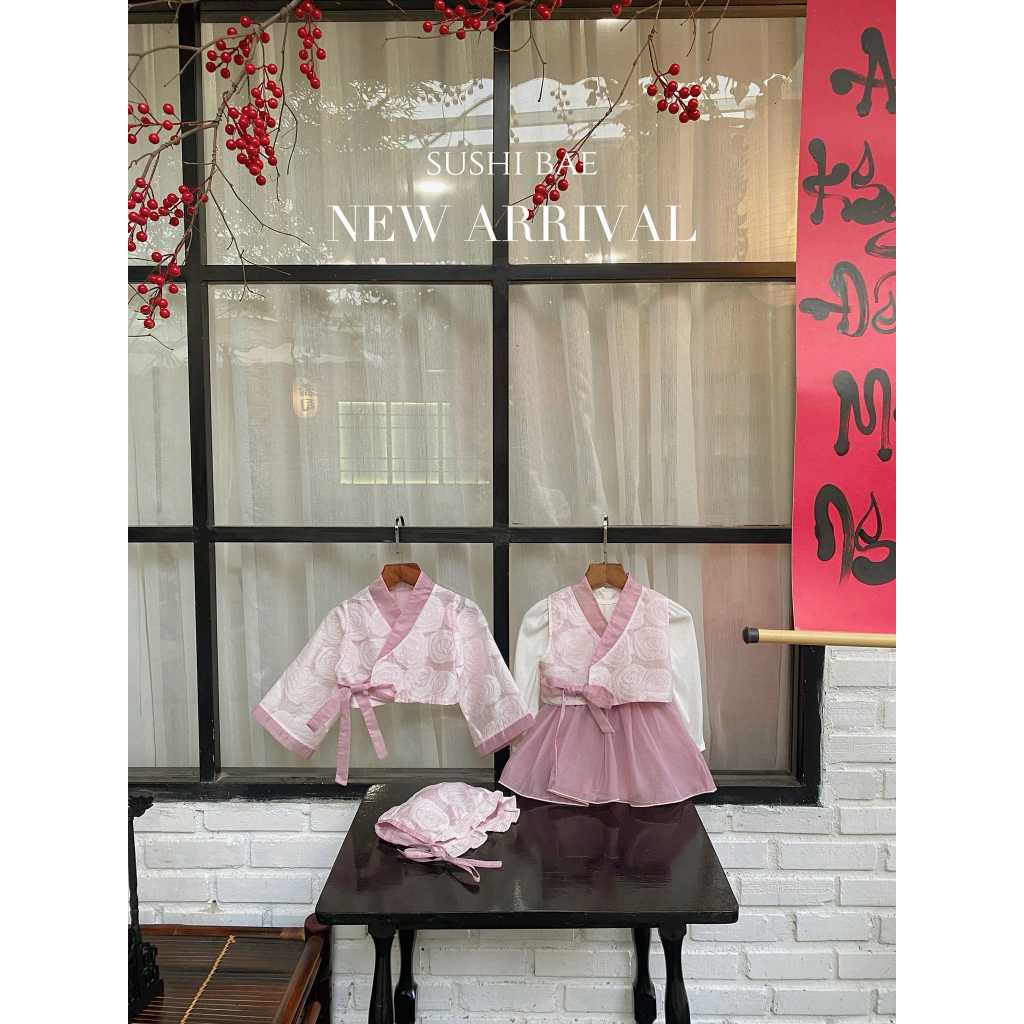 ( CHÍNH HÃNG SUSHIBAE ) Áo váy bé gái Pink Hanbok thời trang cho bé 1-3 ...
