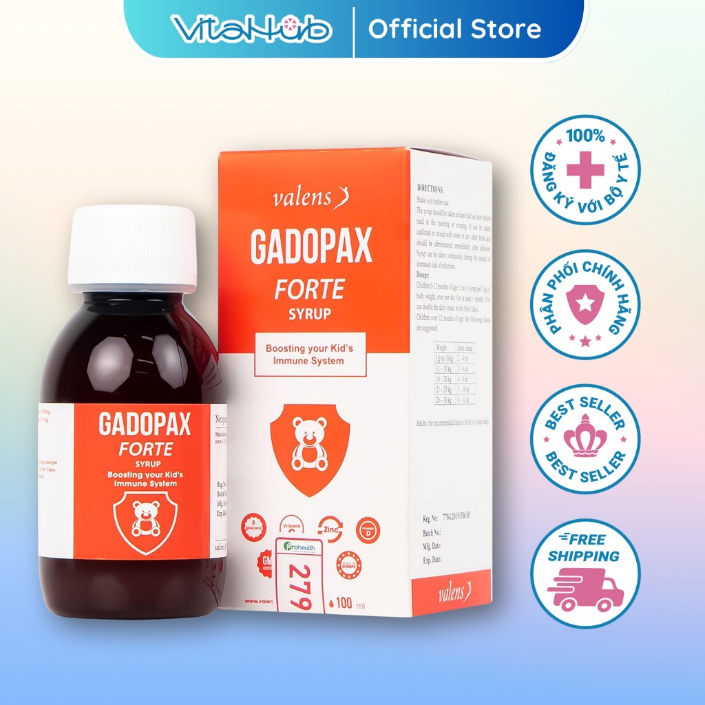 Siro tăng cường đề kháng cho bé Valens Gadopax Forte Syrup 100ml ...