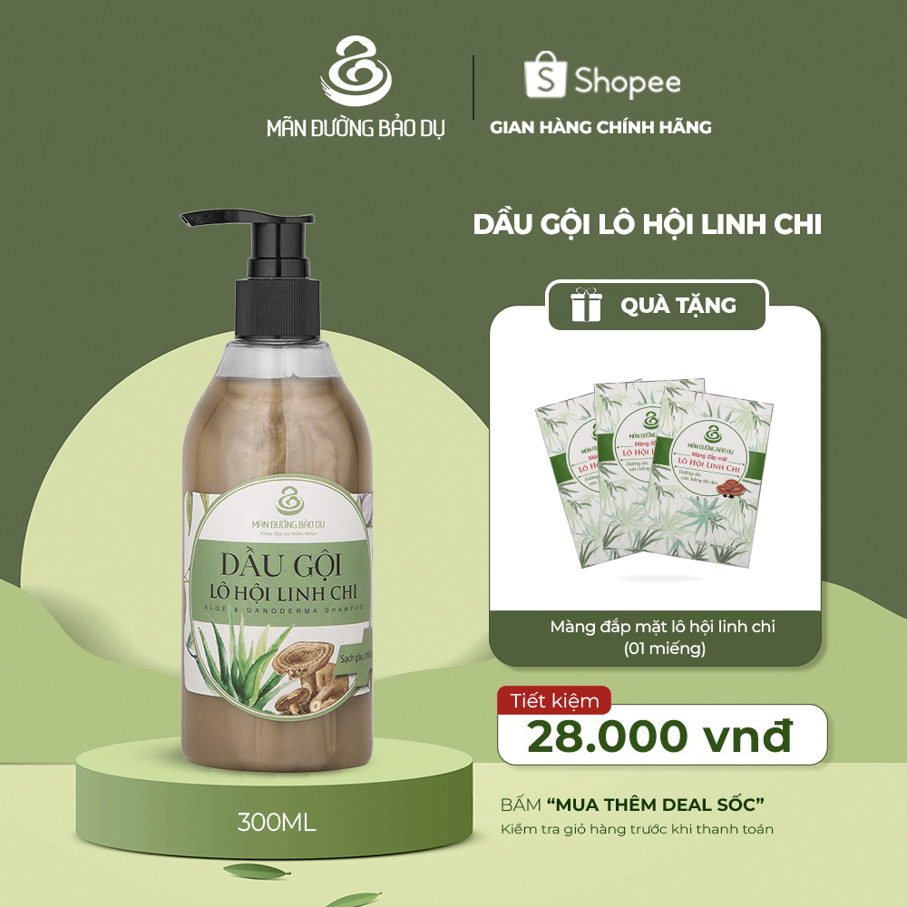 Dầu Gội Lô Hội Linh Chi 300ml MÃN ĐƯỜNG BẢO DỤ Sạch Gàu, Chống Ngứa Da Đầu - Dầu Gội Thảo Dược ...