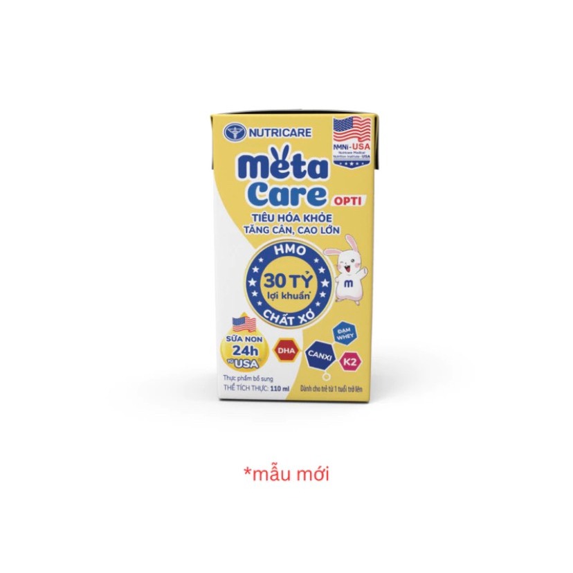 Thùng Sữa bột pha sẵn Metacare Opti nhãn vàng mới 110ml x48 hộp | Shopee Việt Nam