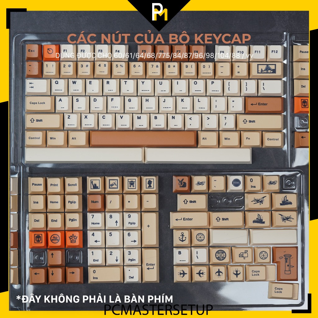 Keycap Donut chất liệu PBT chiều cao cherry profile họa tiết in dyesub ...