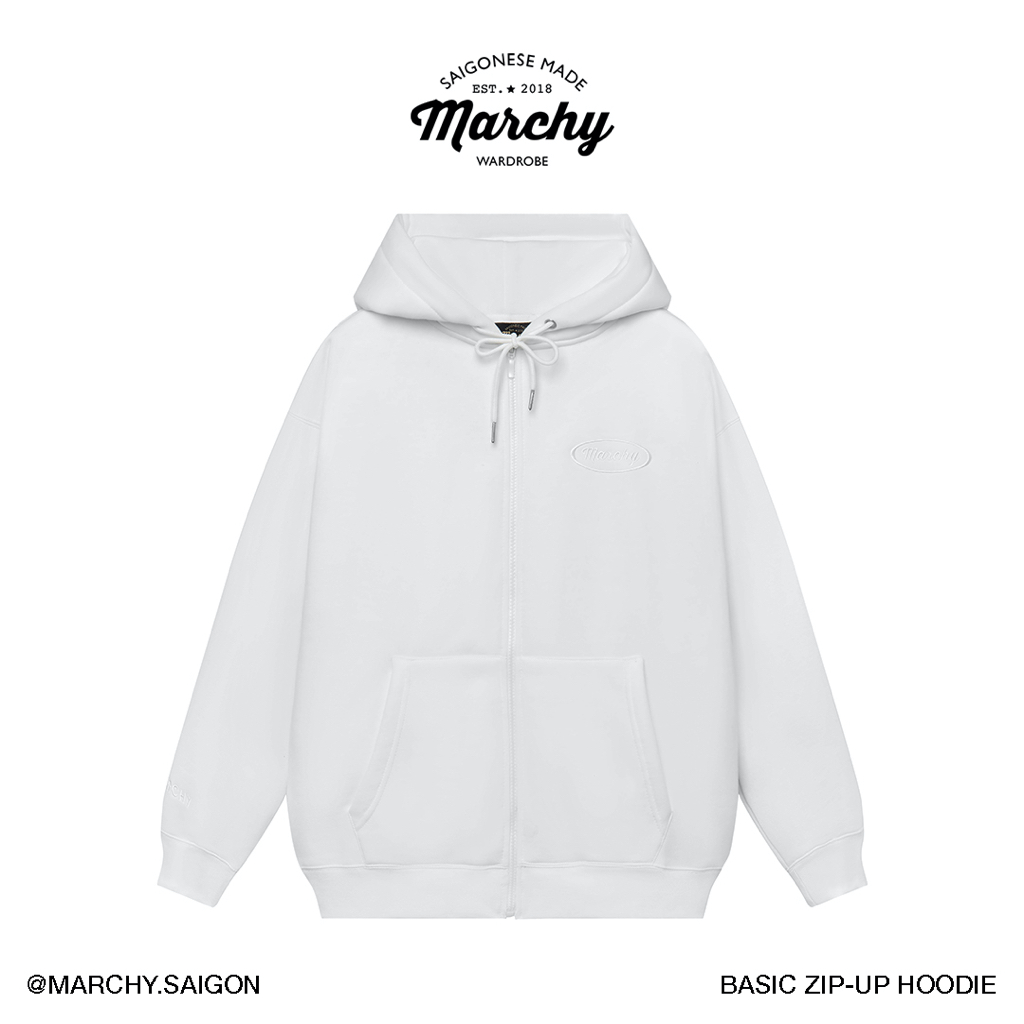 MARCHY - Basic Zip-up Hoodie - Áo khoác dây kéo | Shopee Việt Nam