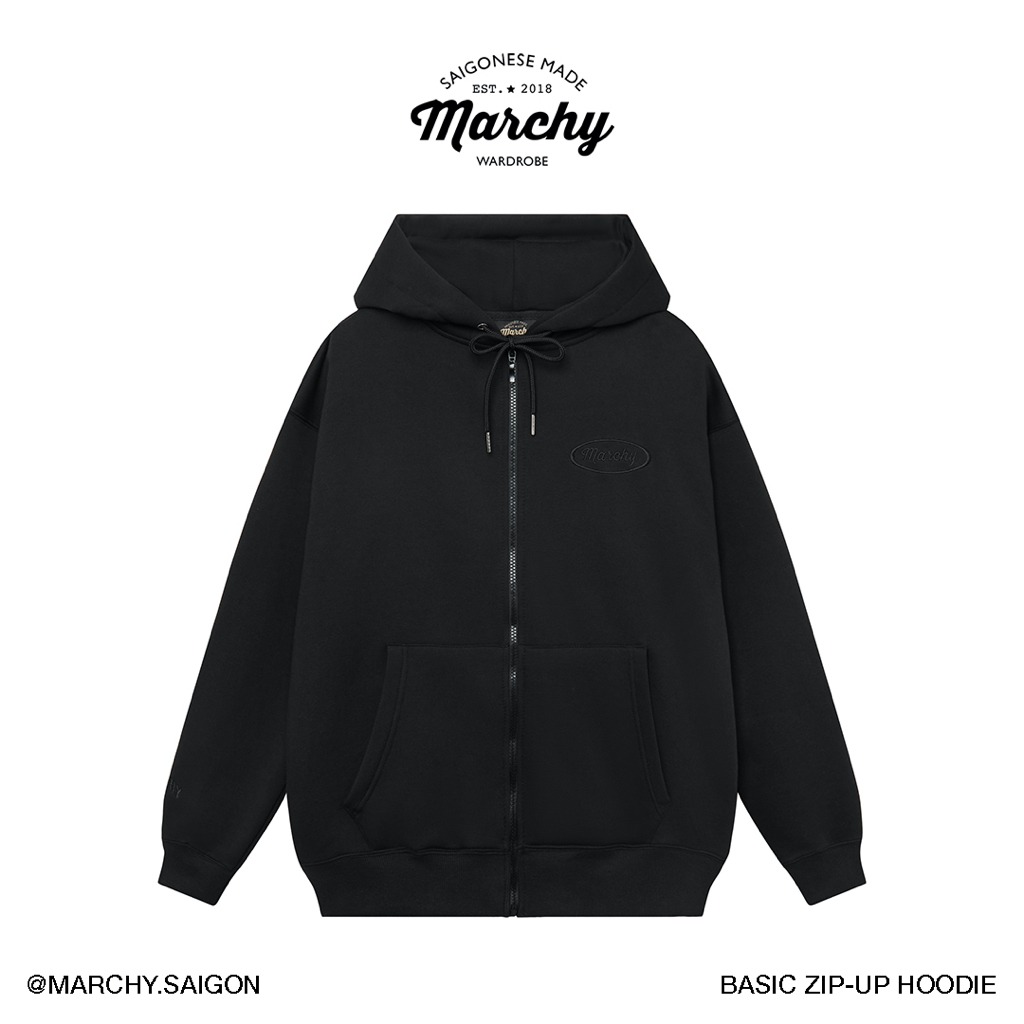 MARCHY - Basic Zip-up Hoodie - Áo khoác dây kéo | Shopee Việt Nam