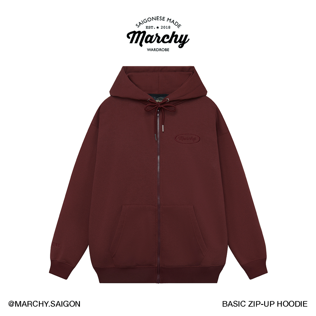 MARCHY - Basic Zip-up Hoodie - Áo khoác dây kéo | Shopee Việt Nam