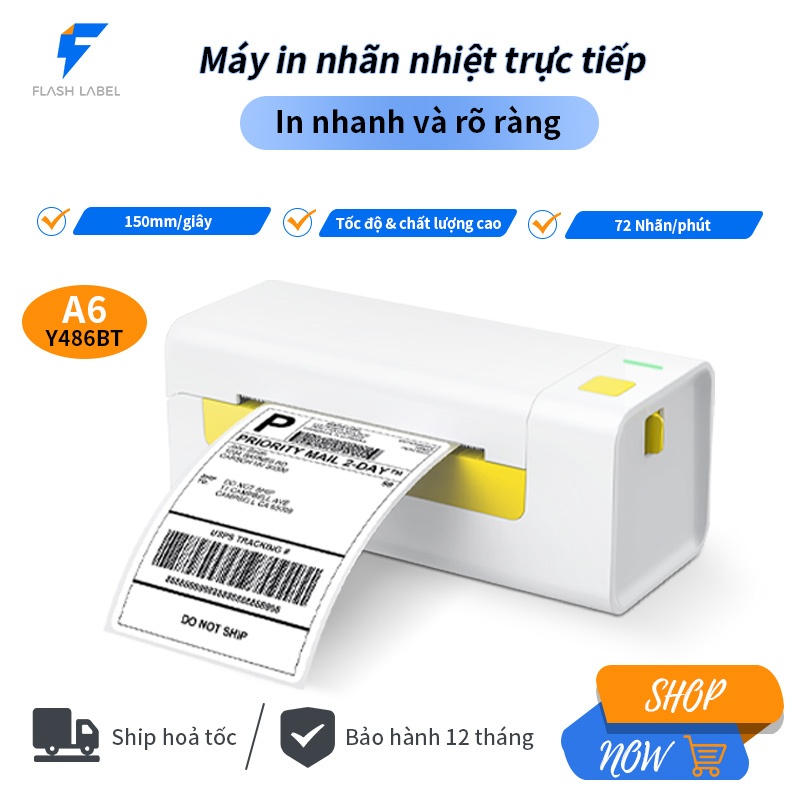 Máy In Nhiệt FlashLabel Thermal Printer In Khổ A6,A7 In Đơn Hàng, Phiếu ...