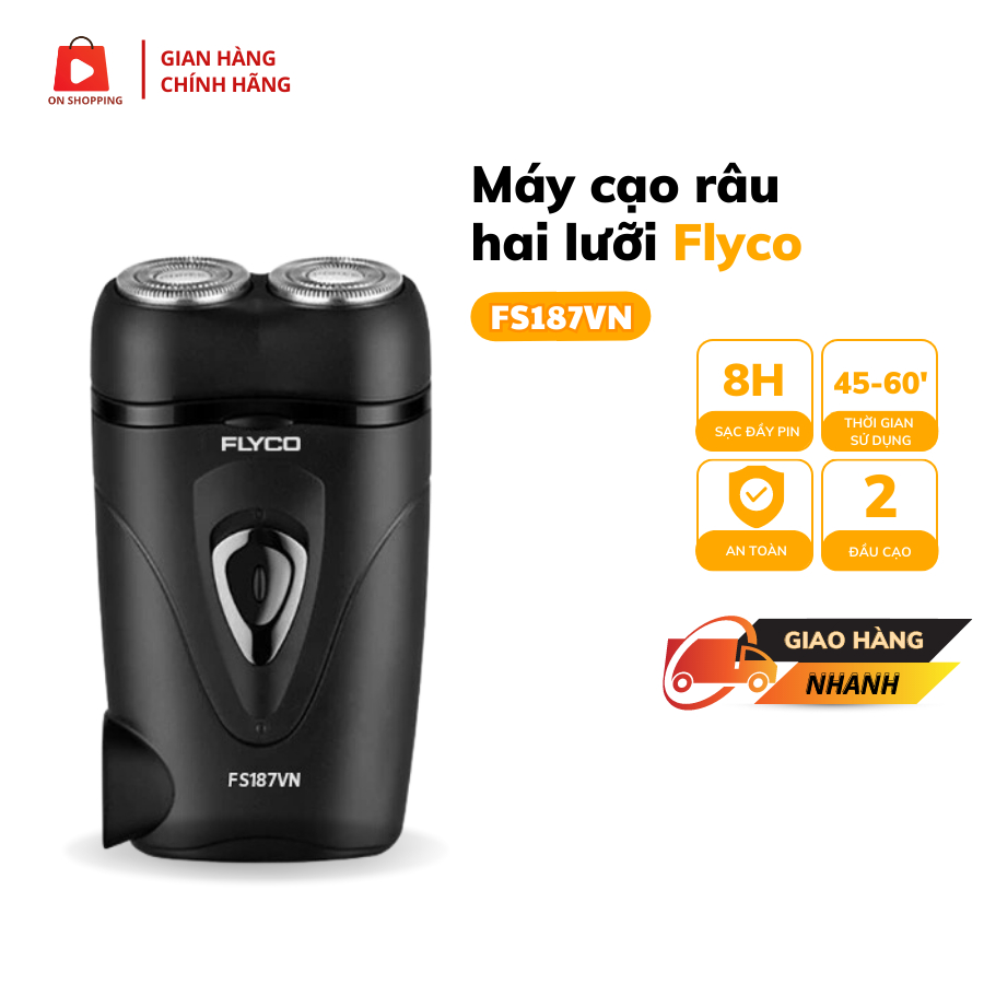 Máy Cạo Râu Hai Lưỡi Flyco FS187VN ON SHOPPING Thiết Kế Tiện Dụng Chống Nước An Toàn | Shopee ...