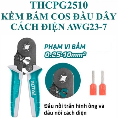 Kìm bấm cos tròn , cos ghim AWG23-7 TOTAL THCPG2510 | Shopee Việt Nam