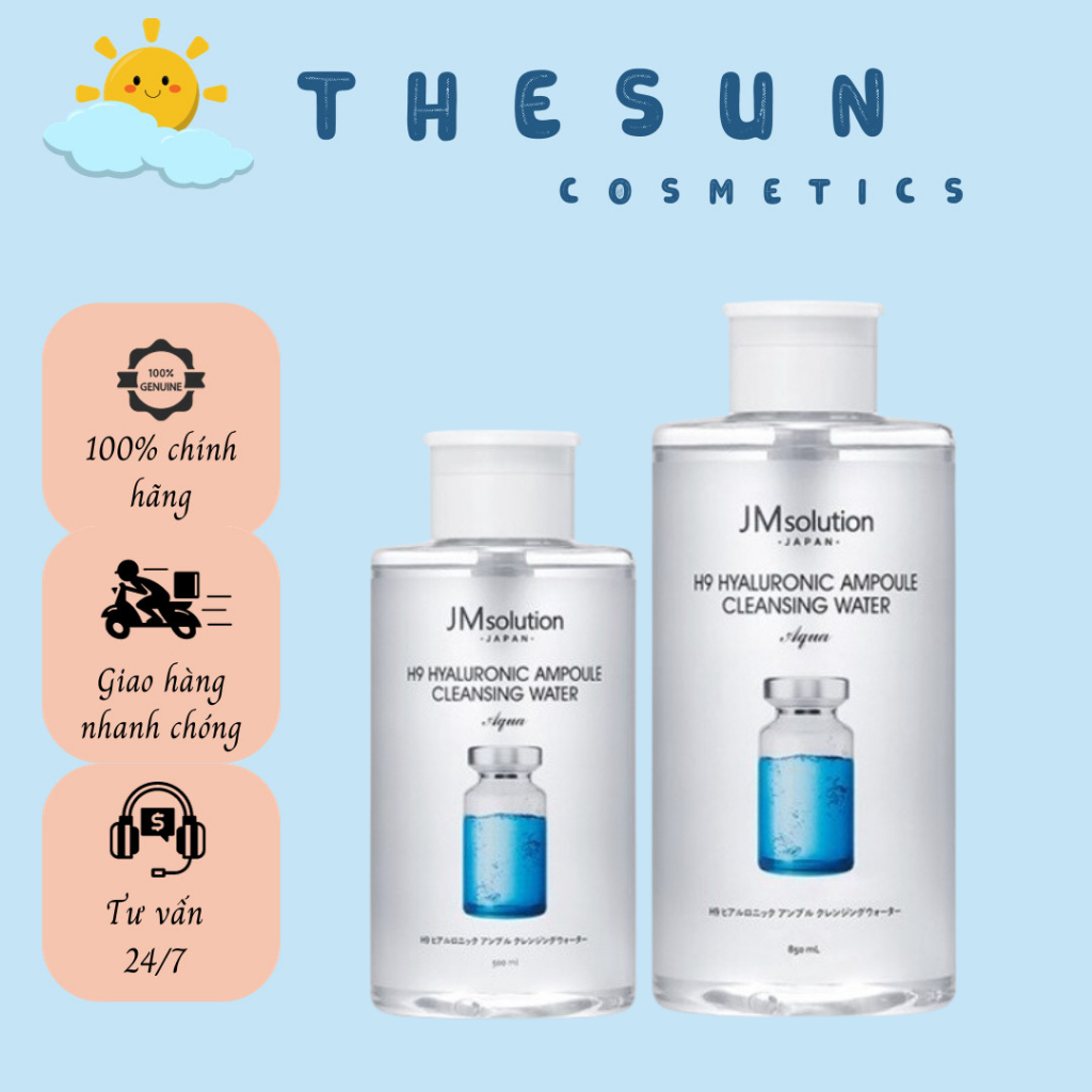 Nước tẩy trang JMsolution H9 Hyaluronic Ampoule Cleansing Water Aqua 500ml và 850ml | Shopee ...