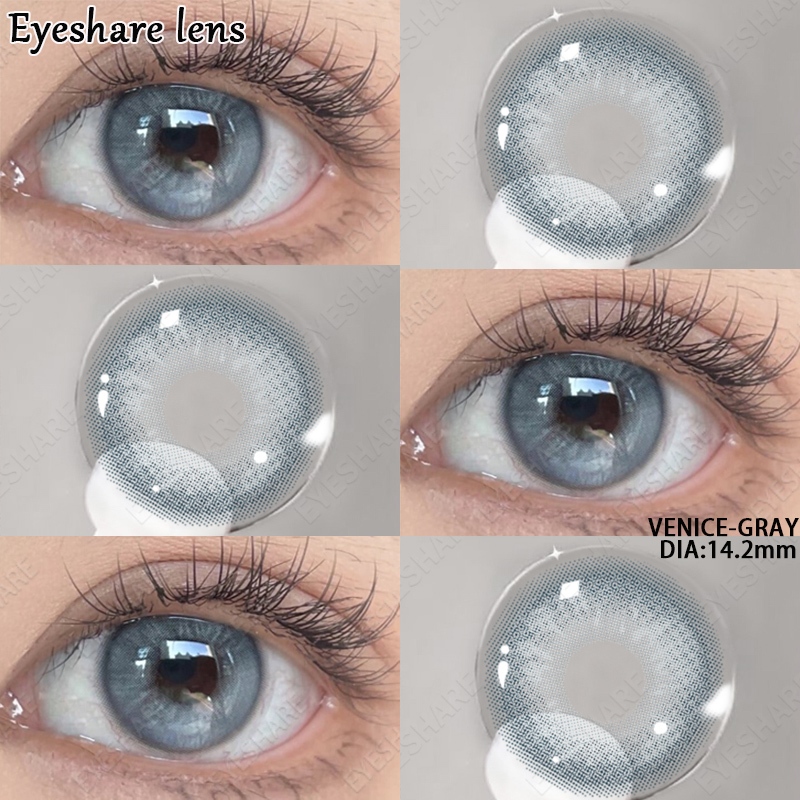 1 cặp/2 cái Kính áp tròng Eyeshare VENICE lens Xám/Xanh/Nâu mẫu thời trang Kích thước nhỏ 14,2mm ...