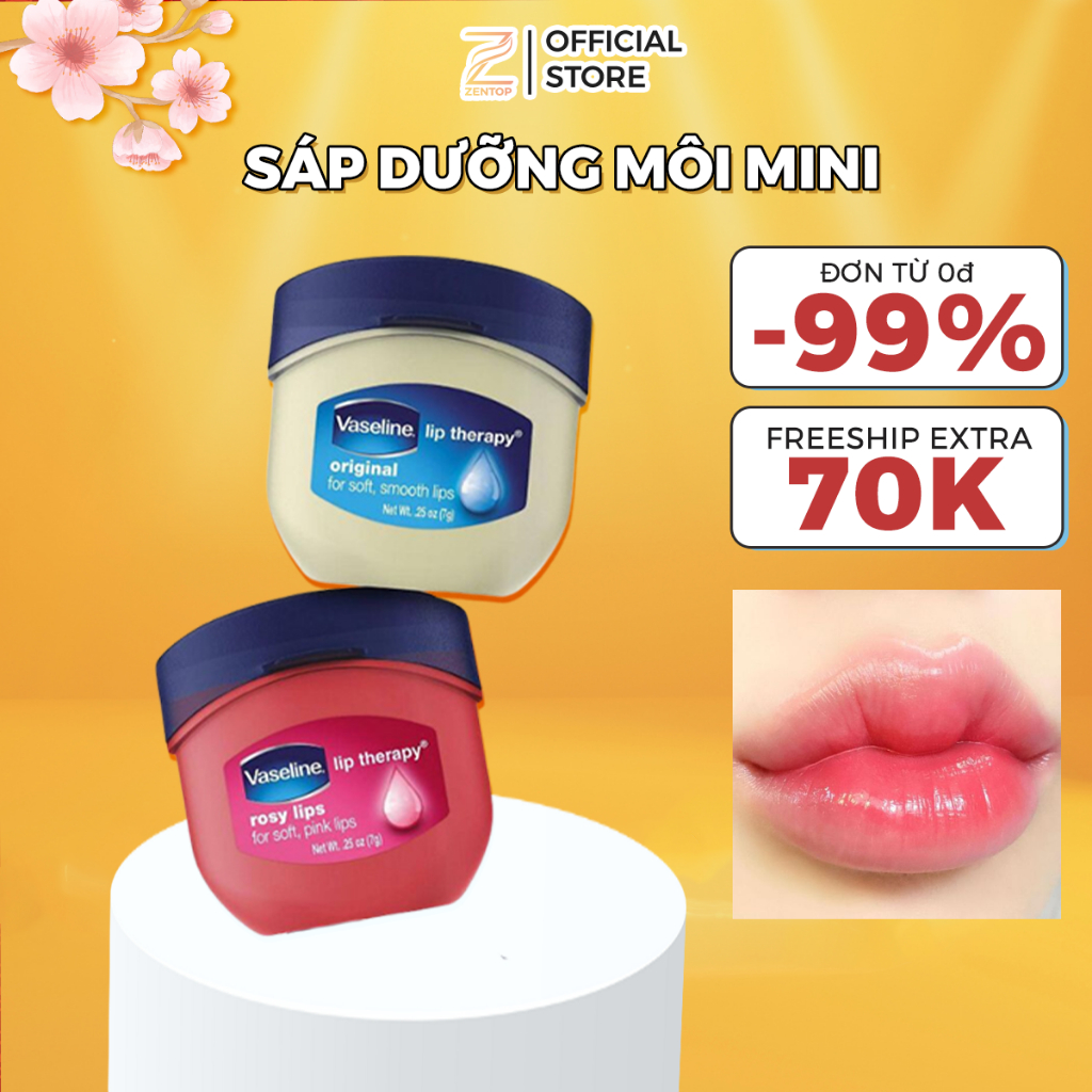 Sáp - son dưỡng môi Vaseline dưỡng ẩm ngăn ngừa nứt nẻ thâm môi dạng hũ ...
