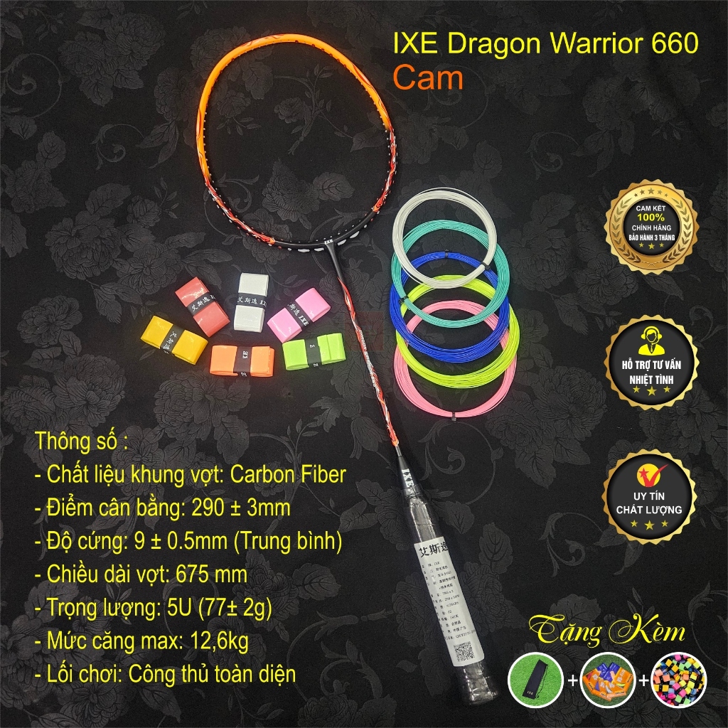 [Chính hãng]Vợt Cầu lông IXE Galaxy, Dragon Warrior 660 căng sẵn theo ...