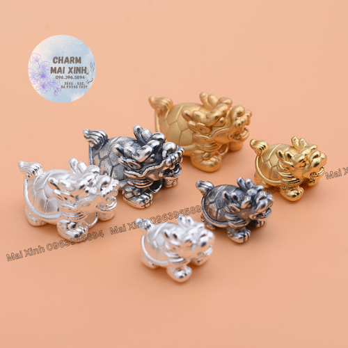 (S925) Kim Quy Long Quy Bạc Trắng 925 & Bạc Thái - Charm phụ kiện xâu ...