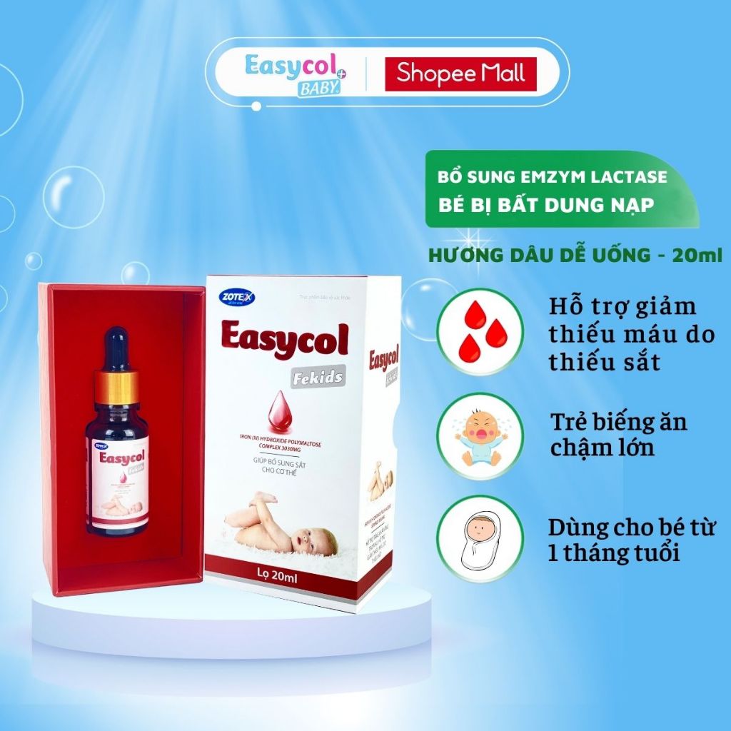 Thực phẩm bổ sung sắt Easycol Baby Fekids bổ sung sắt hữu cơ cho bé ...