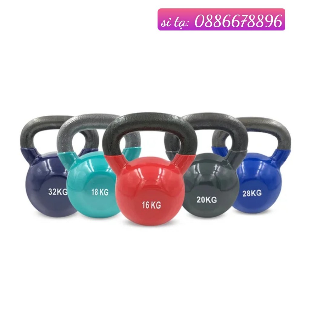 tạ ấm 10kg hay còn gọi tạ chuông, tạ bình vôi, tạ quai sách bằng gang đặc bọc cao su cao cấp tạ ...
