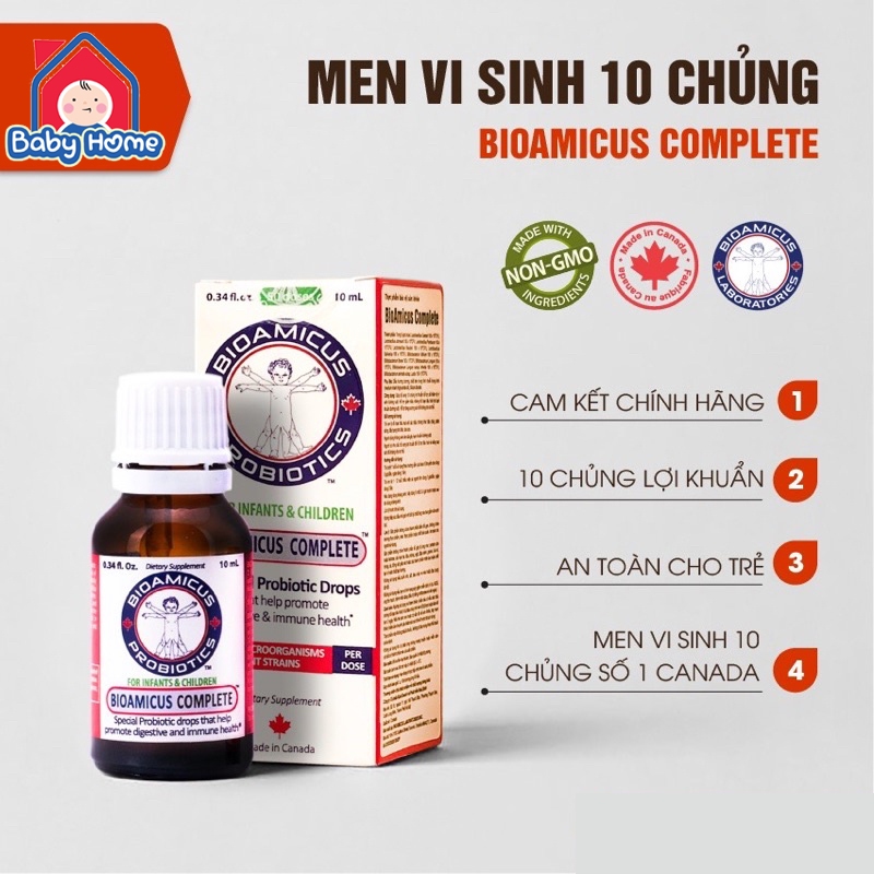 Men vi sinh Bioamicus Complete men 10 chủng Bổ Sung Lợi Khuẩn, Duy Trì ...