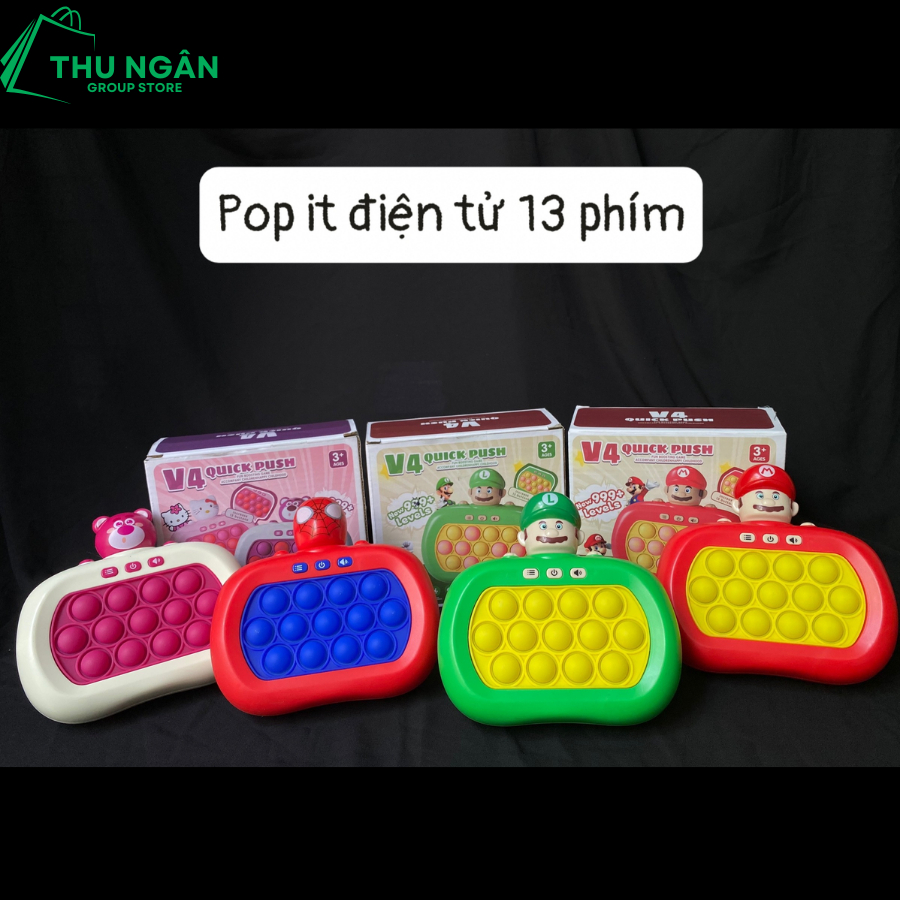 Pop it 13 nút nhiều màu nhiều nhân vật cho bé lựa chọn, popit điện tử ...