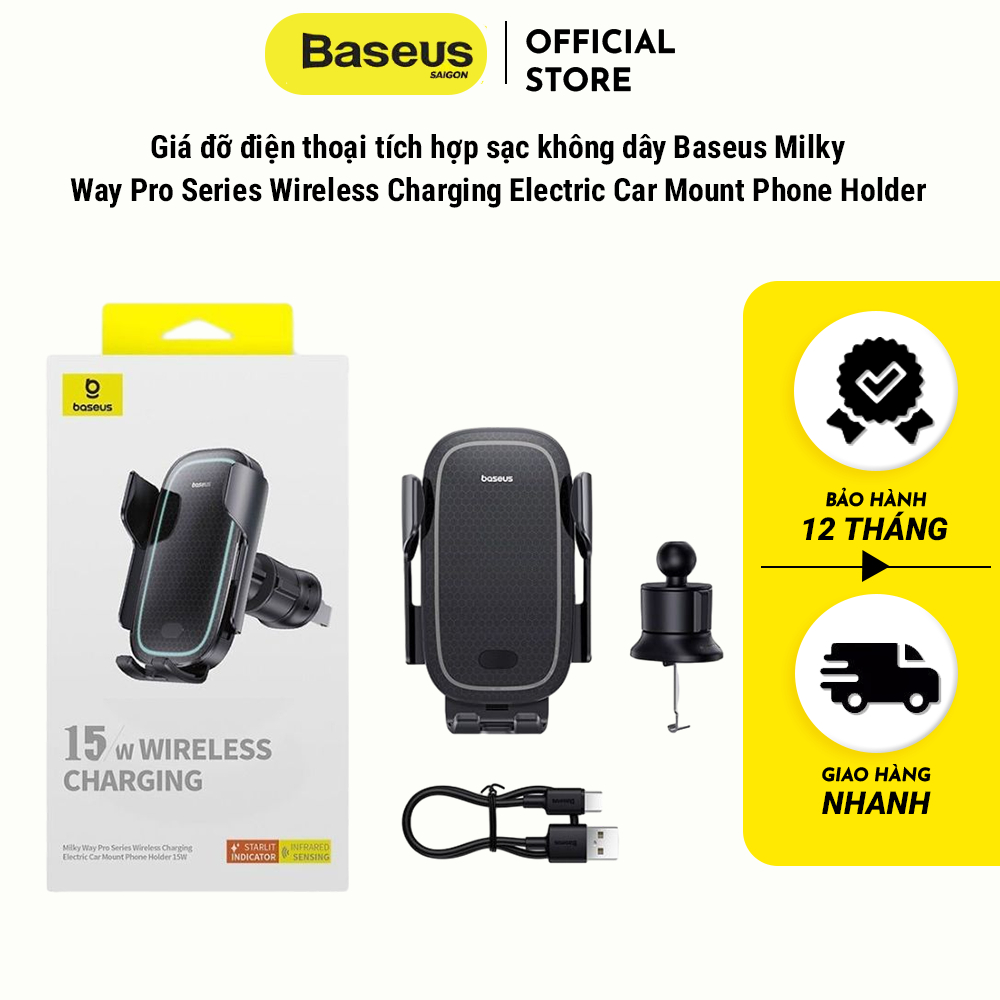 Giá đỡ điện thoại tích hợp sạc không dây Baseus milky way pro series ...