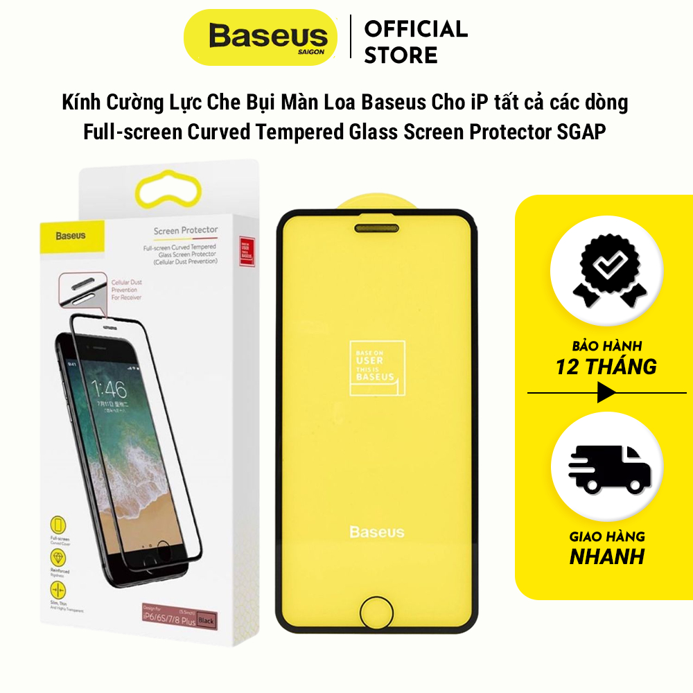 Kính Cường Lực Che Bụi Màn Loa Baseus Cho iP tất cả các dòng Full ...