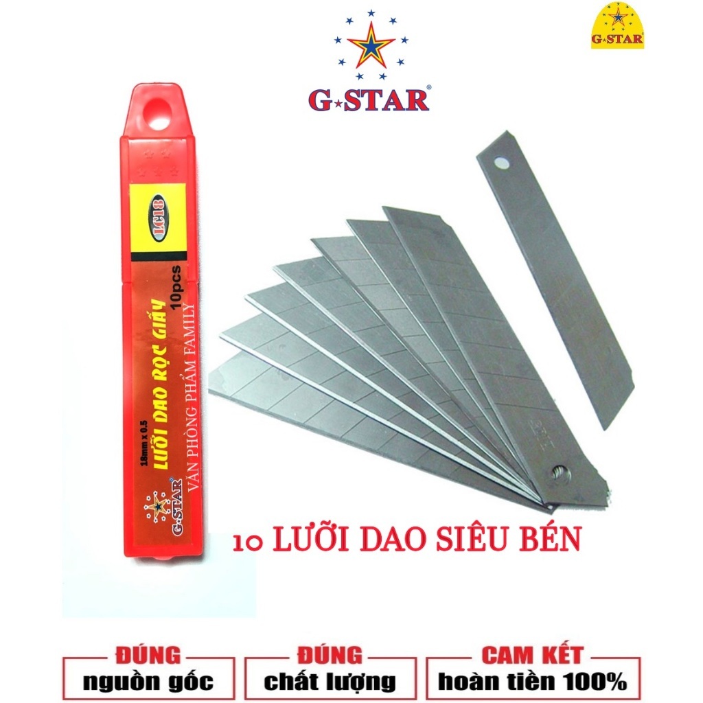 SỈ _ [LC18] HỘP 10 Tuýp Lưỡi Dao Rọc Giấy LOẠI LỚN G-Star / Gstar LC-18 ...