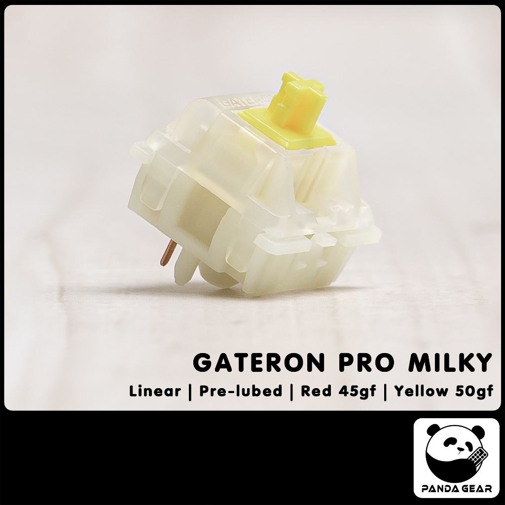 Switch Gateron Milky Yellow Pro 5 Pin linear 45g 50g prelubed công tắc ...