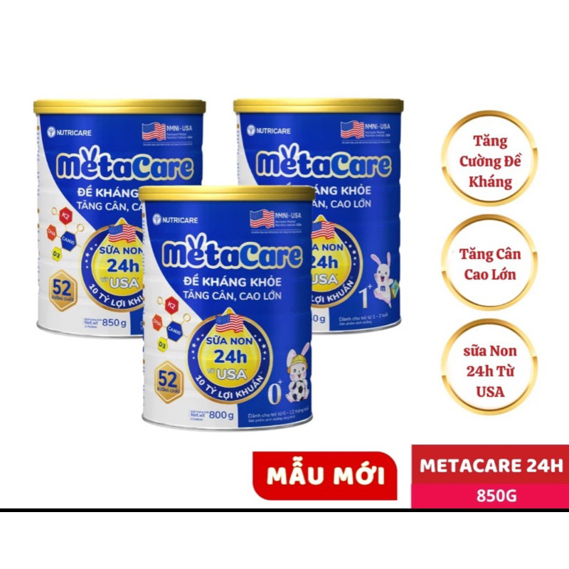 Sữa bột Nutricare MetaCare 1+/2+ tăng chiều cao và miễn dịch lon 850g | Shopee Việt Nam