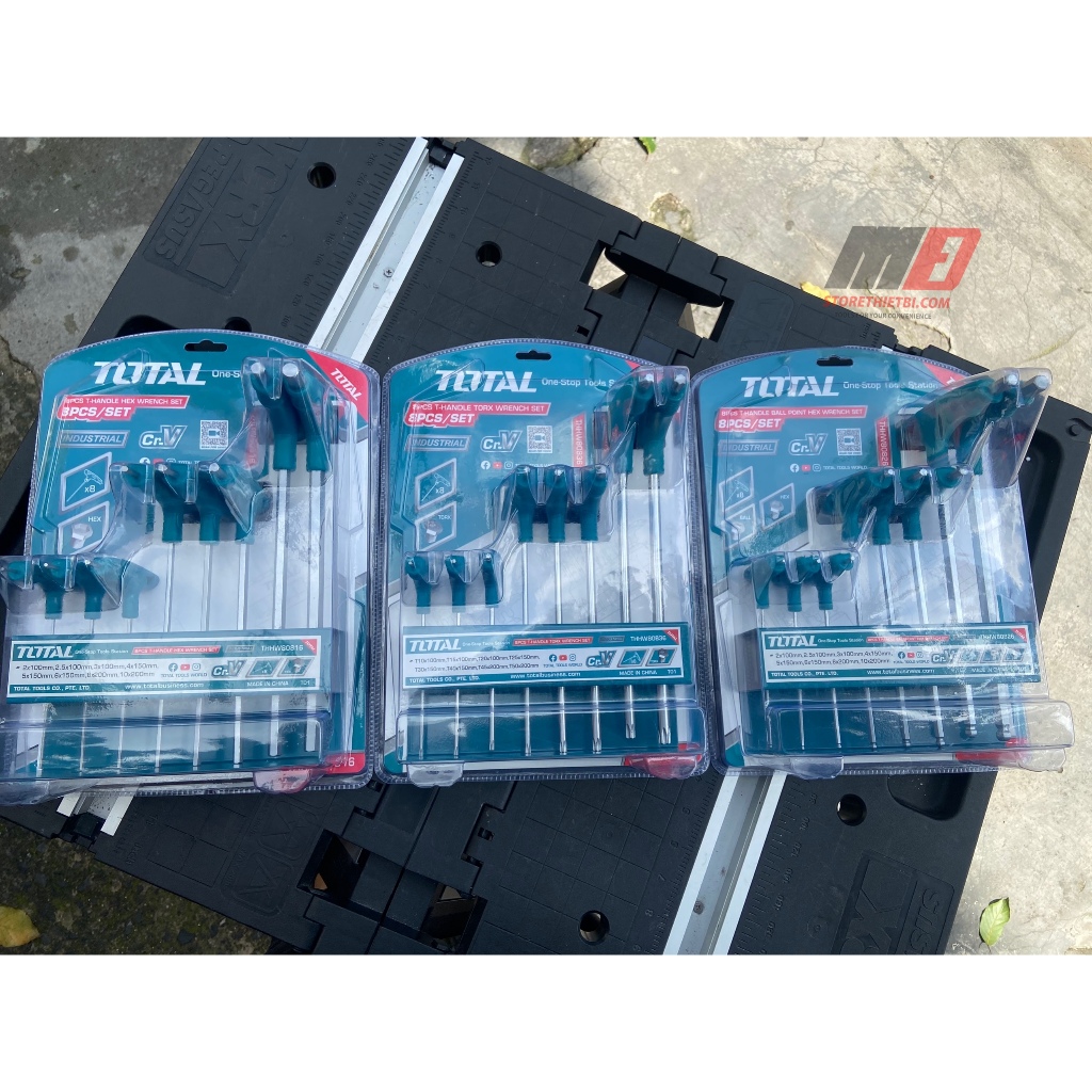 Bộ 8 chìa lục giác thường , bi , bông tay cầm chữ T Total THHW80816 ...