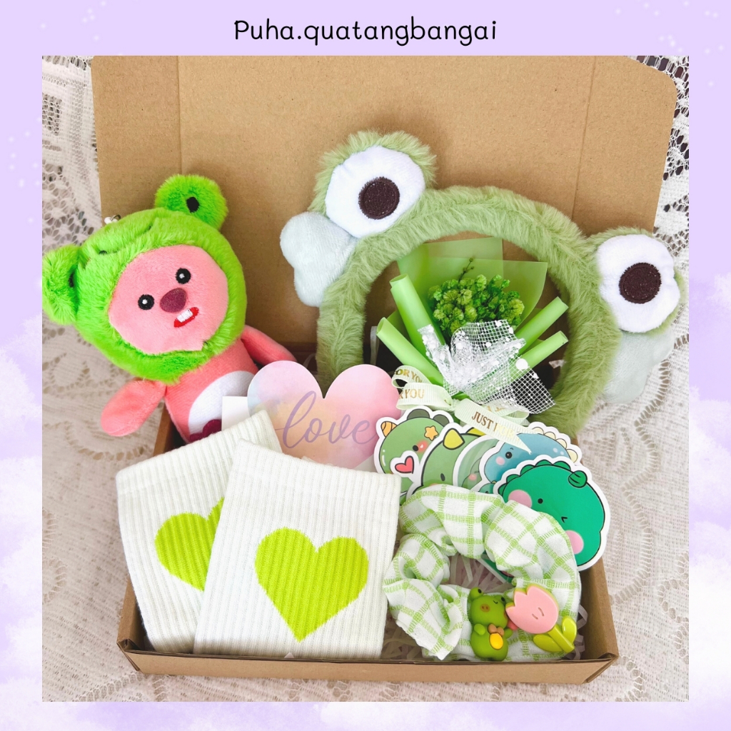 Set quà tặng bạn gái, combo LOOPY Hải Ly màu xanh tặng sinh nhật ...