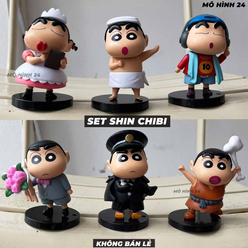 [COMBO 6 NHÂN VẬT] Bộ mô hình đồ chơi cậu bé bút chì Shin set Shin ...