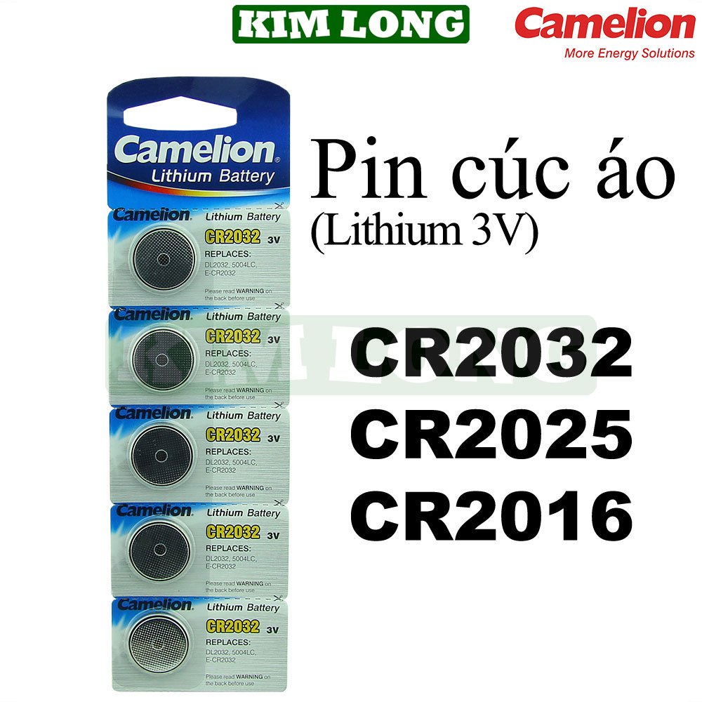 Pin cúc áo Camelion CR2032,CR2025,CR2016,pin Lithium 3V,pin nút áo 3V ...