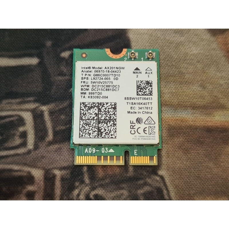 Card Wifi AX201NGW Wifi 6 intel 2 Băng Tần 2,4ghz/5ghz Bluetooth 5.2 ...