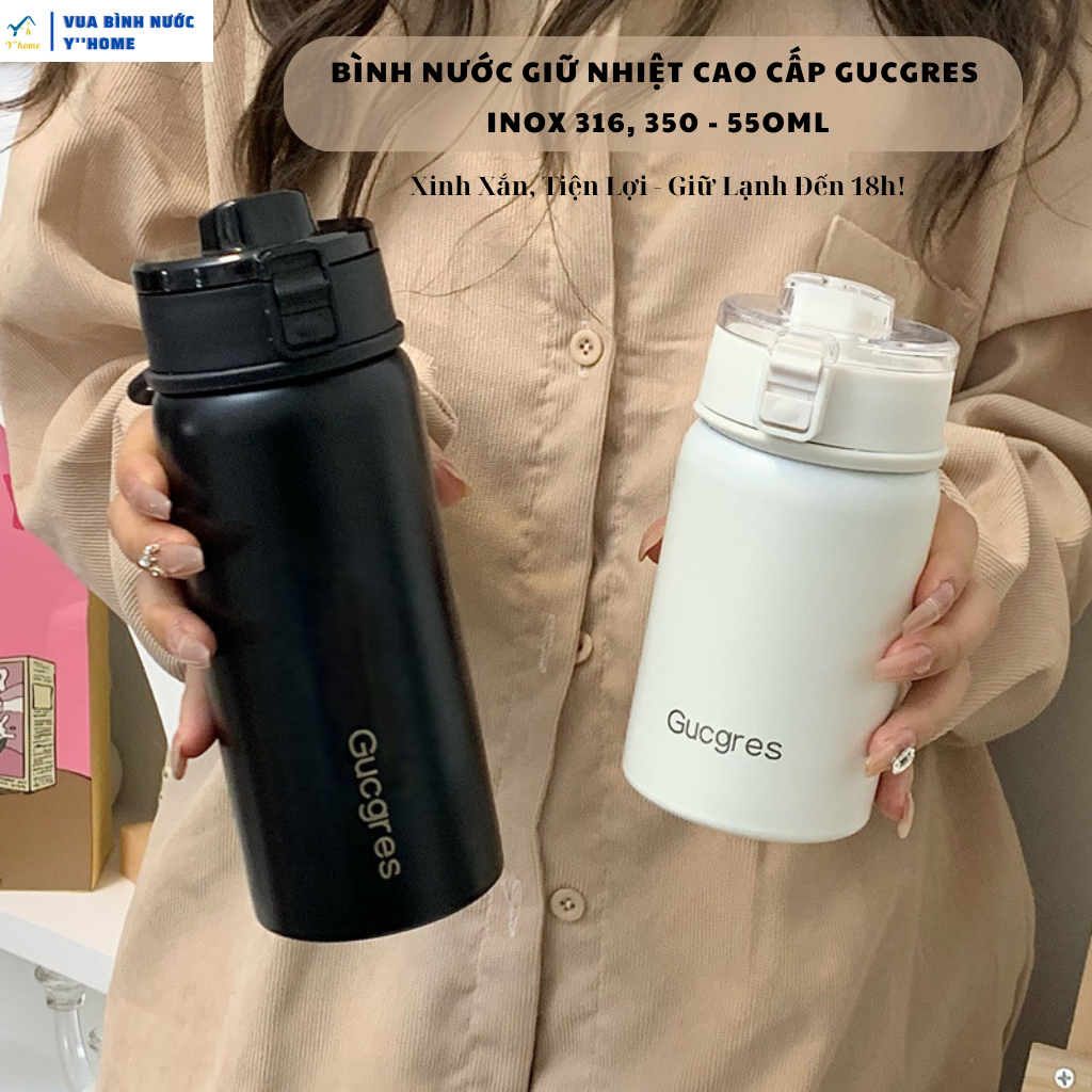Bình giữ nhiệt cao cấp 550ml Gucgres cho bé mang đi học , Bình nước ...