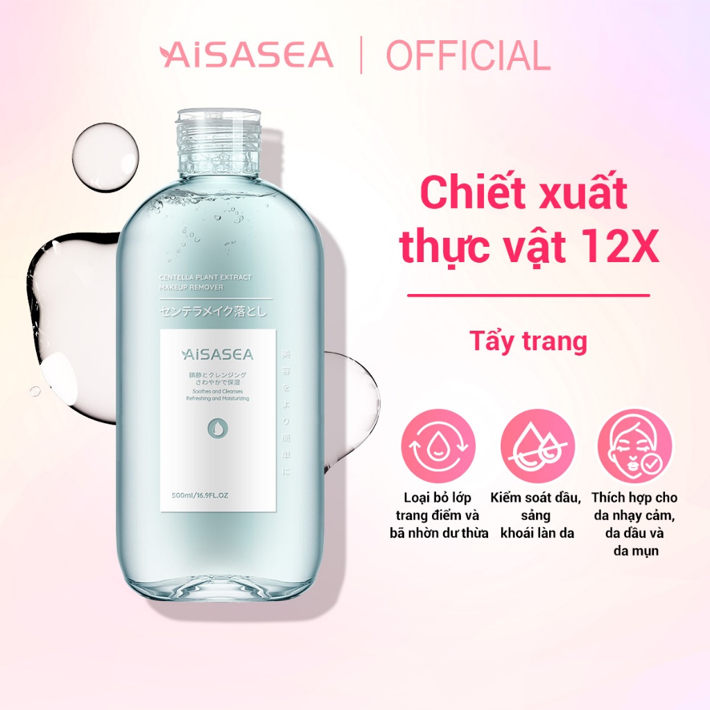 Nước Tẩy Trang AISASEA 500ml khuôn mặ môi mắt làm sạch sâu cho Micellar ...