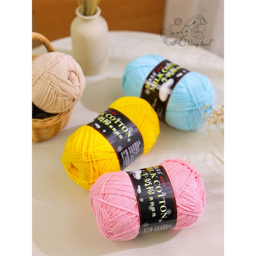 Len Milk Cotton 125g (CÓ CHIẾT) - Bảng Màu 1 (01-50) - Cuộn 125/60gr ...