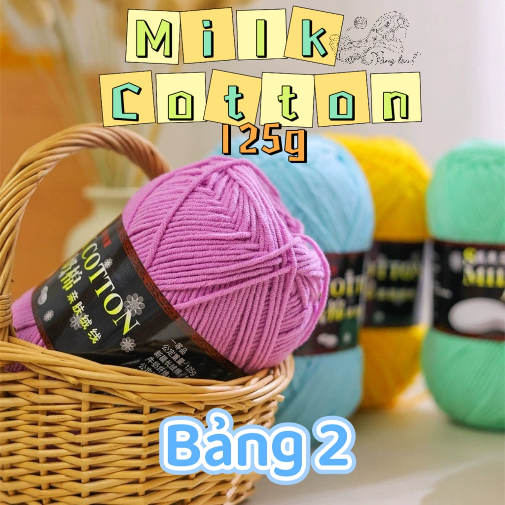 Len Milk Cotton 125g (CÓ CHIẾT) - Bảng Màu 2 (51-103) - Cuộn 60/125gr ...