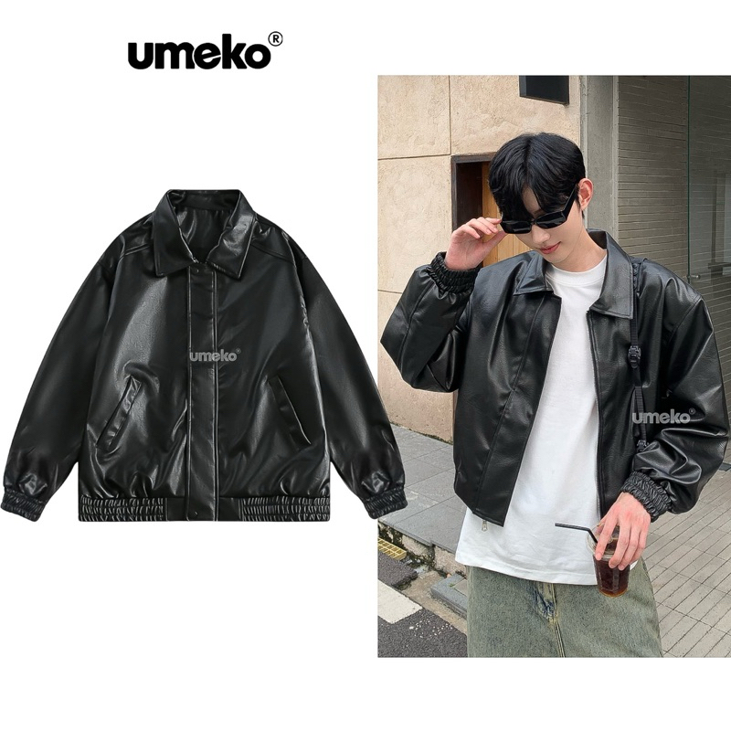 UMEKO Áo Khoác Da, Áo Khoác Jacket Leather Unisex Form Boxy Cá Tính ...