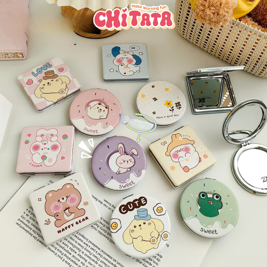 Gương Nhỏ Trang Điểm Mini Cầm Tay Bỏ Túi Gương Gập 2 Mặt Nhiều Mẫu Hoạt ...