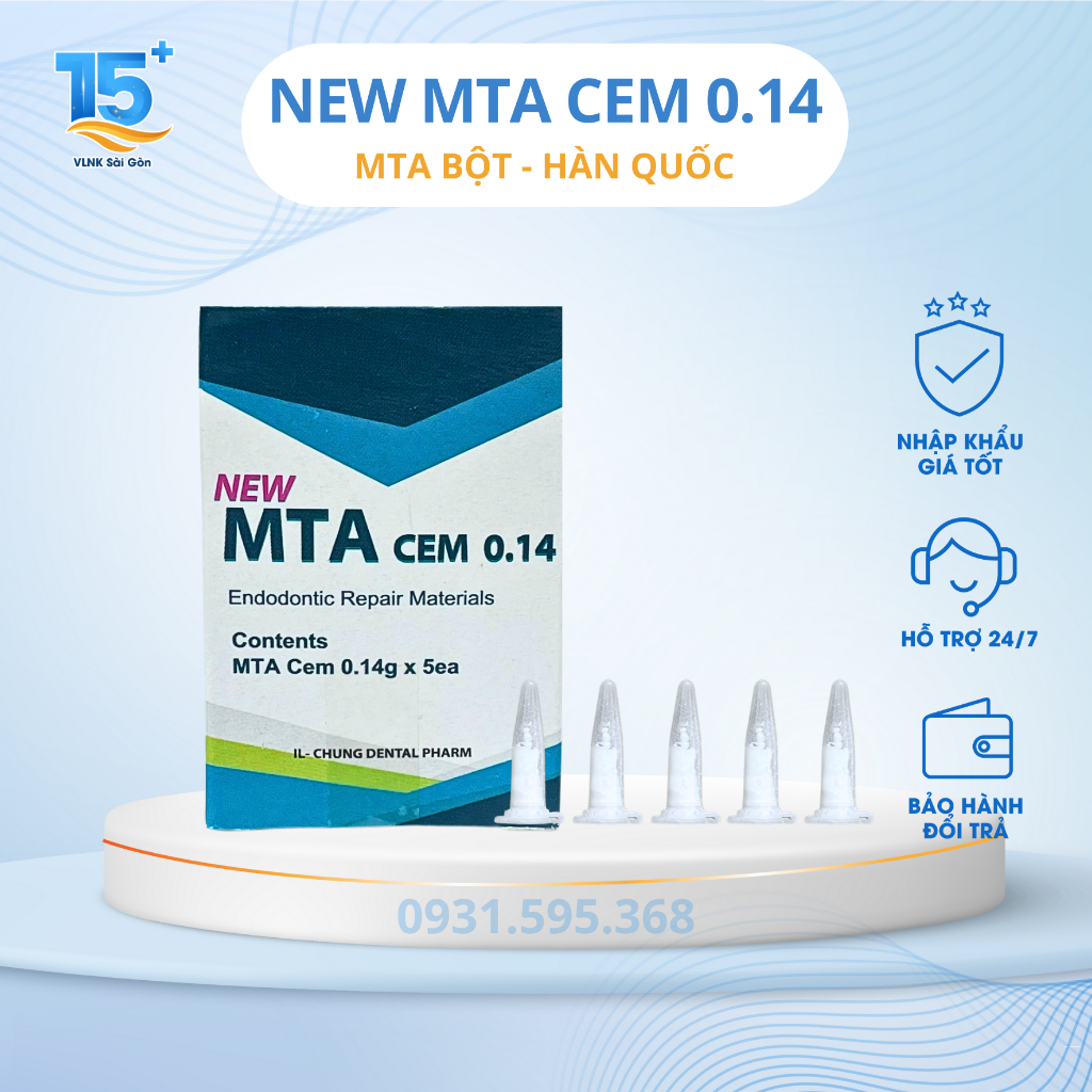 [TẶNG NƯỚC TRỘN] Chất hàn tủy dạng bột New MTA Cem S 0.14g x 5 - công ...