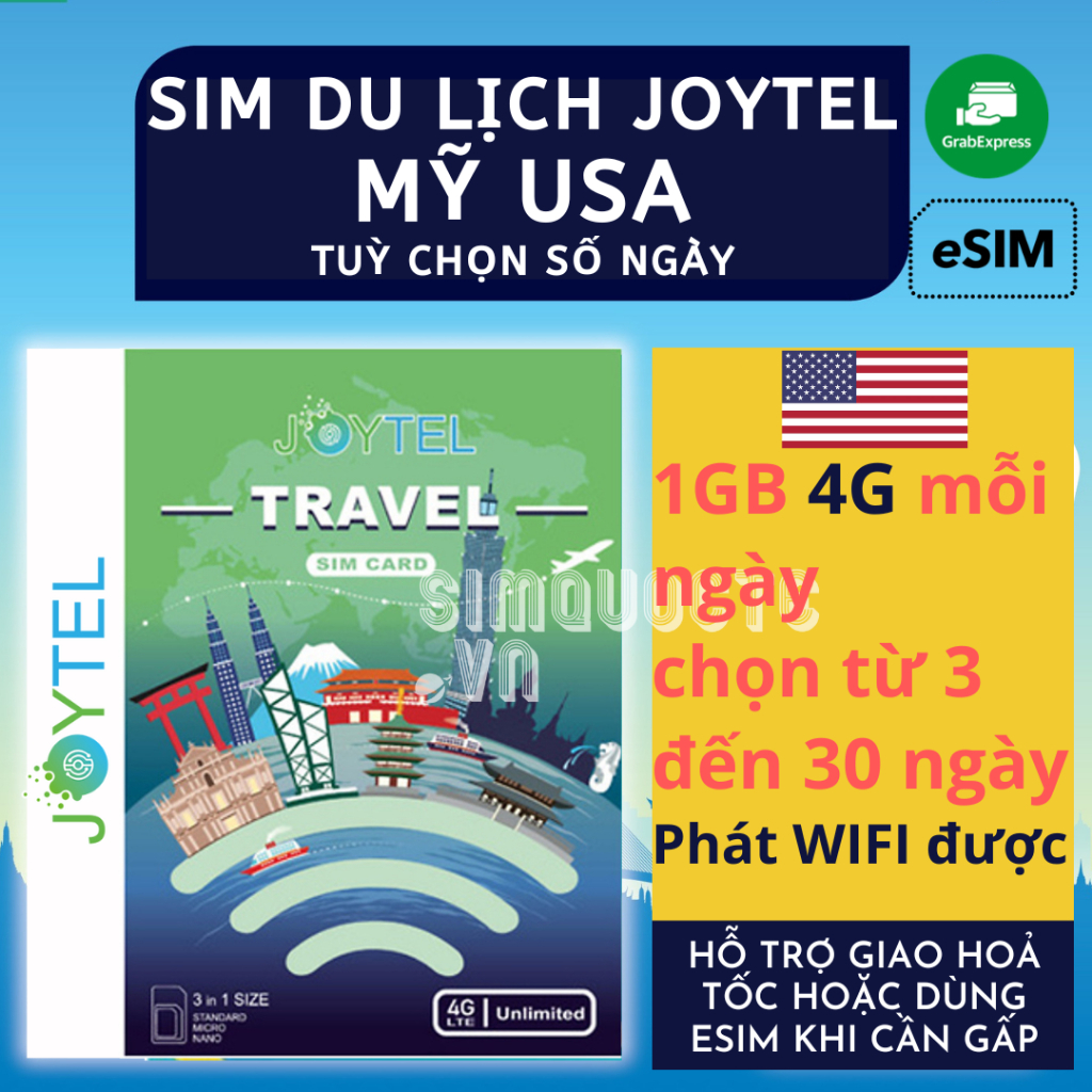 Sim du lịch Mỹ USA công tác Hoa Kỳ internet tốc độ cao nghe gọi không giới hạn | Shopee Việt Nam